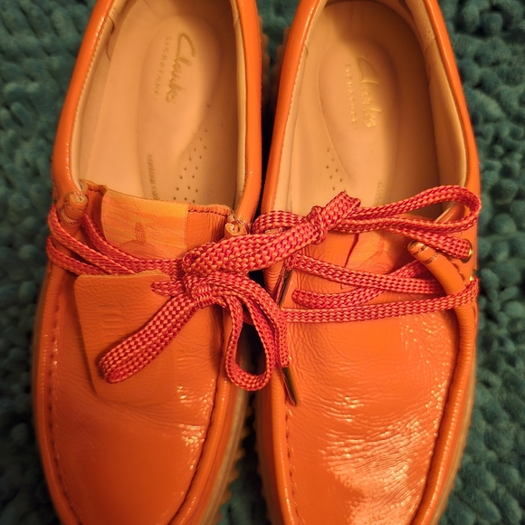 Clarks | Shoes | Clarks Torhill Bee Orange Patent Leather Shoes Size 8 ...